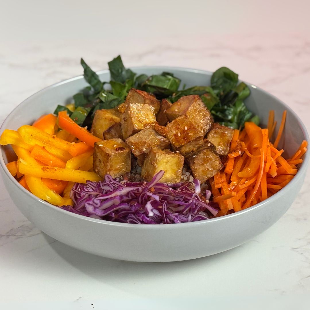 Korean BBQ Rainbow Bowl with Crispy Tofu – FLAVRBOMBS