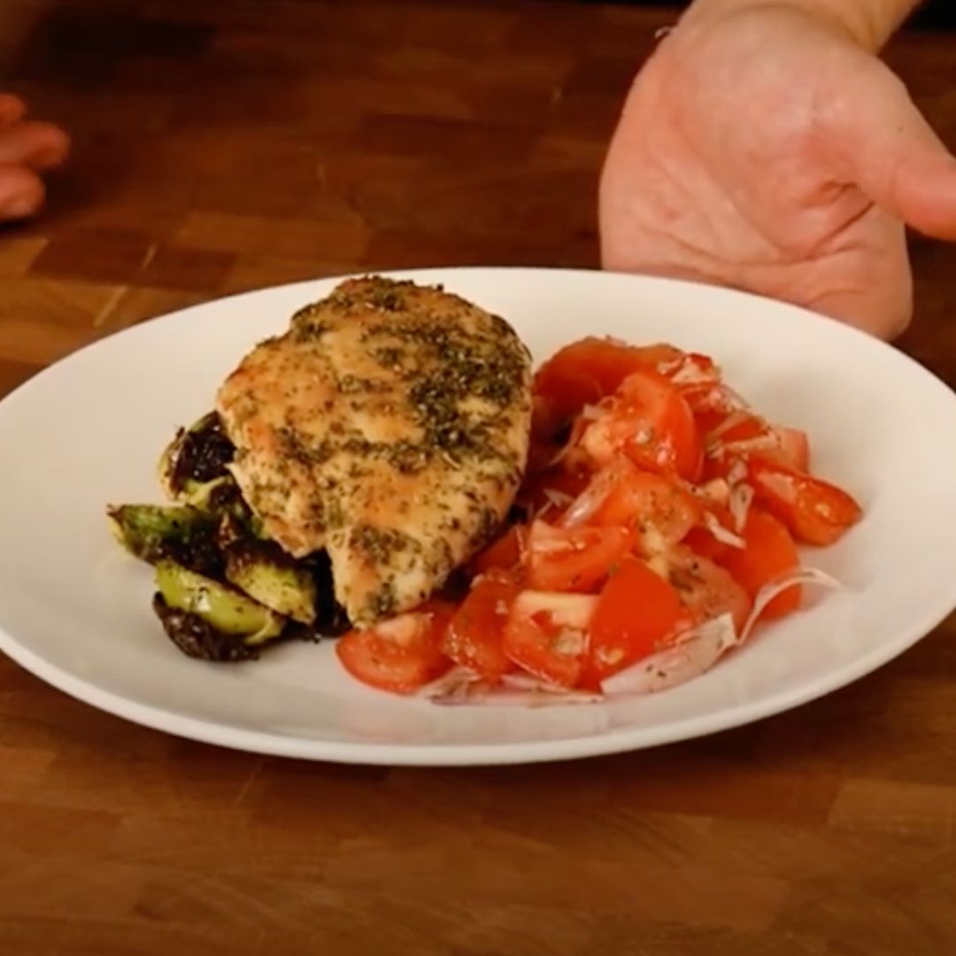 FLAVRBOMBS™ | Nonna's Italian Chicken Breast with Roasted Brussels ...